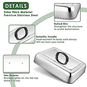 Joyfair 13 x 9 Inch Melting Basting Cover Set of 2, Stainless Steel Metal Cheese Melt Domes Rectangular for Outdoor/Indoor Flat Top Griddle, Heat-resistant Handle & Screwdriver, Dishwasher Safe
