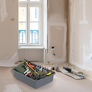 Morcte 12-Pack 13 L Commercial Bus Box, Plastic Bus Tub/Wash Basin, Gray