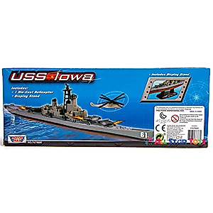 Battleship USS Iowa 9" Diecast Model Toy Ship with Helicopter by Motormax