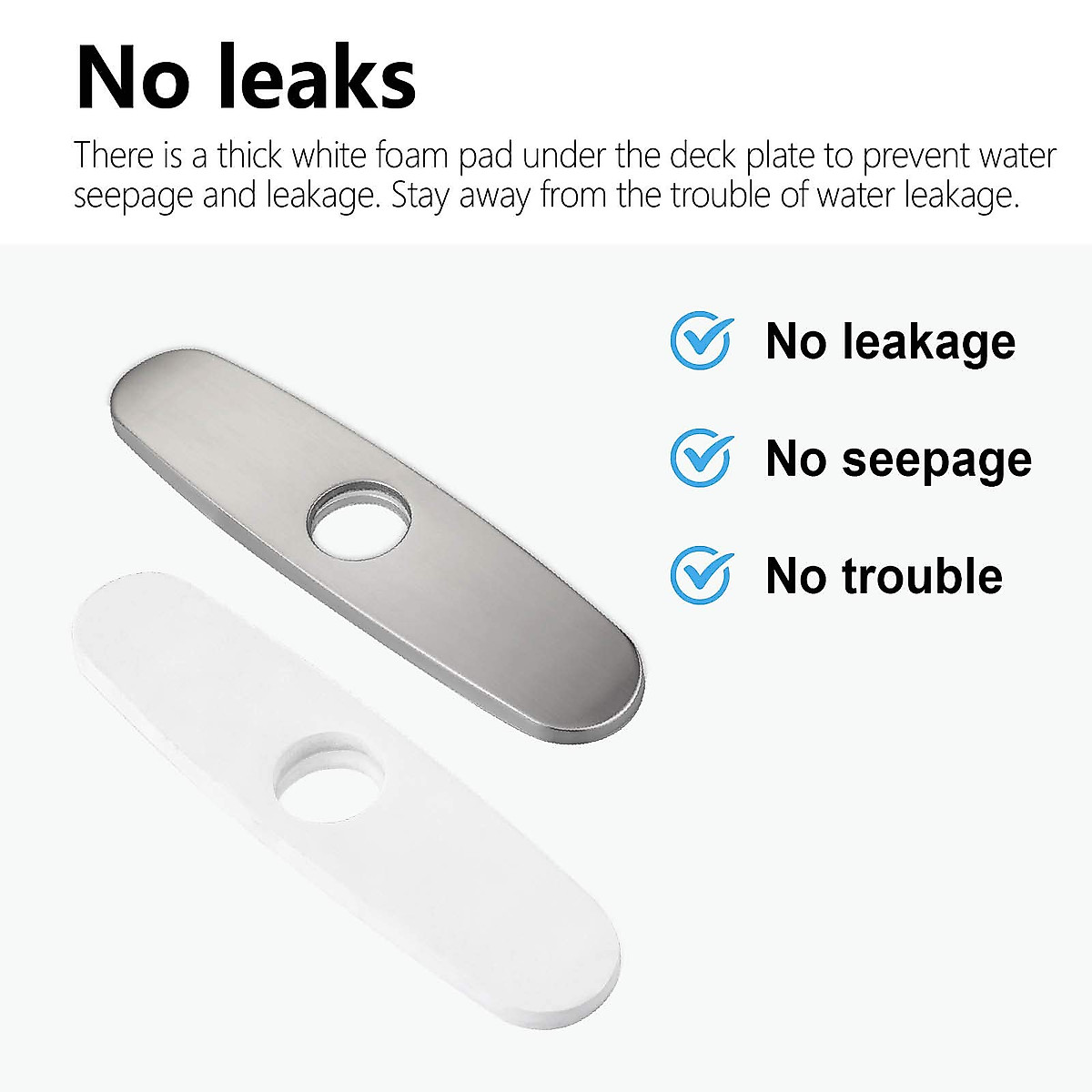 Sink Hole Cover, Escutcheon Plate Stainless Steel Deck Plate for 1 or 3 Hole Bathroom or Kitchen Sink Faucet Mixer Tap 10" Brushed Nickel