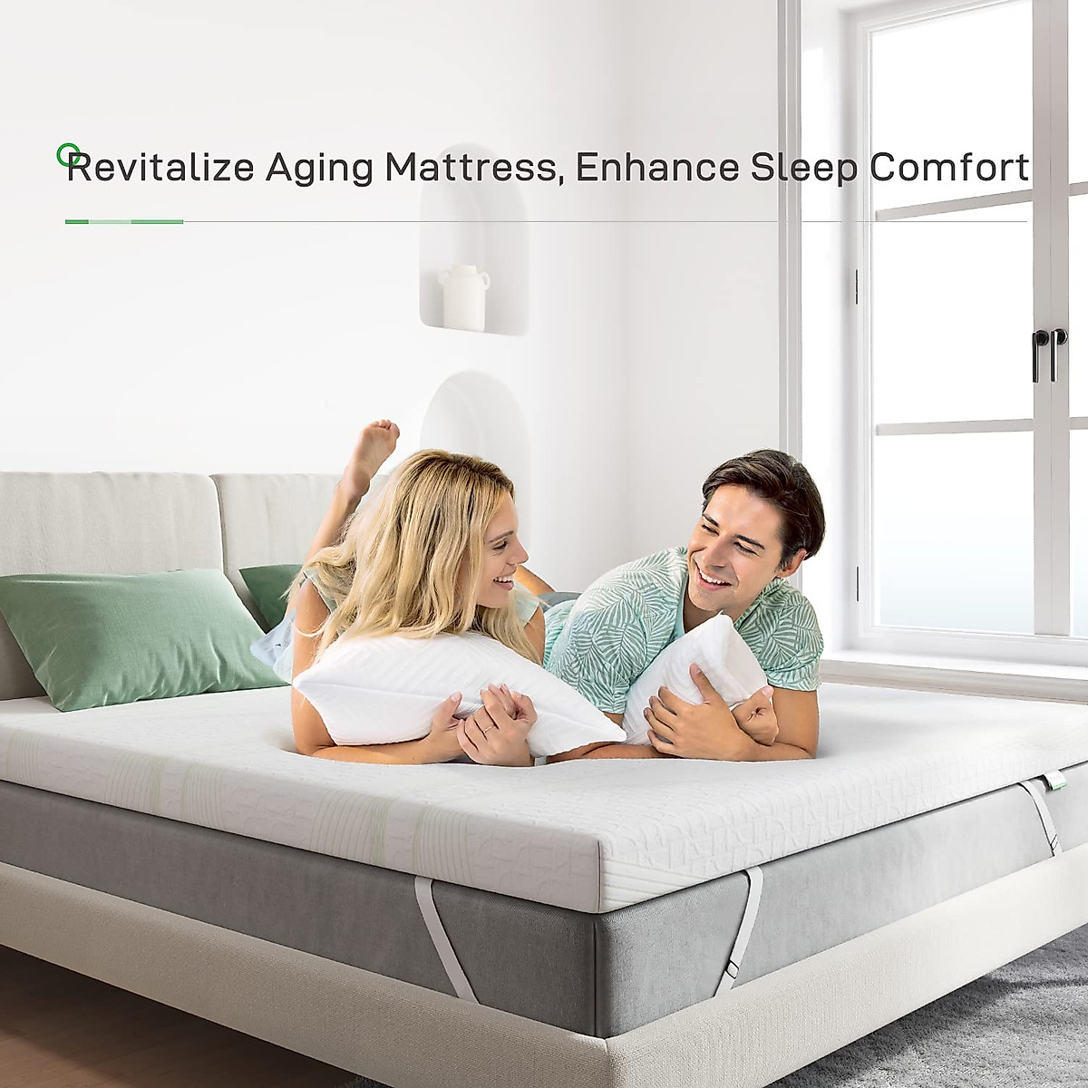 Novilla Memory Foam Mattress Topper Queen, Medium Firm Foam Mattress Topper Queen, 3 Inch Memory Foam Mattress Topper with Removable Cover, Cooling Gel Infused for Pressure Relief & Cooling Sleep