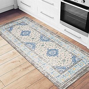 Rugshop Traditional Anti Fatigue Standing Mat 18" x 47" Blue
