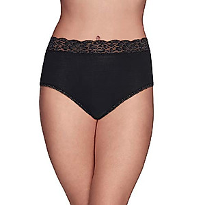 Vanity Fair Women's Flattering Lace Panties: Lightweight & Silky with Superior Stretch, Black, 9