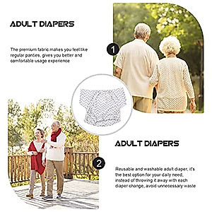 DOITOOL Adult Diapers Pañales Desechables Adult Diaper Washable Cloth Diaper Incontinence Diaper Washable Briefs Anti Leak Reusable Diaper for Women Men Grey Pañales para Adultos Mens Briefs