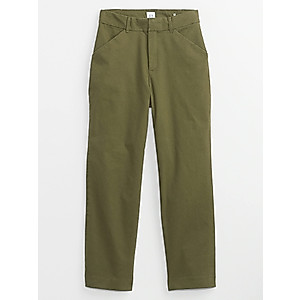 GAP Womens Slim Fit Ankle Khakis, Black 19, 12 US