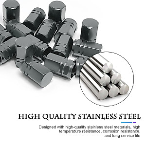Fekey&JF 16 PCS Car Tire Valve Stem Caps, Waterproof Airtight Car Wheel Tire Valve Stem Covers Universal for Cars, Bicycles, Trucks, Motorcycles, Car Accessories for Men Women (Gray)