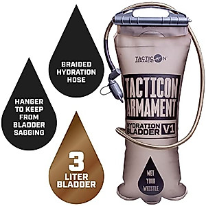TACTICON Hydropack Elite | Tactical Bare Body Hydration Pack | Combat Veteran Owned Company | All Day Water Source | Hiking & Outdoor Bag | 3L Pocket