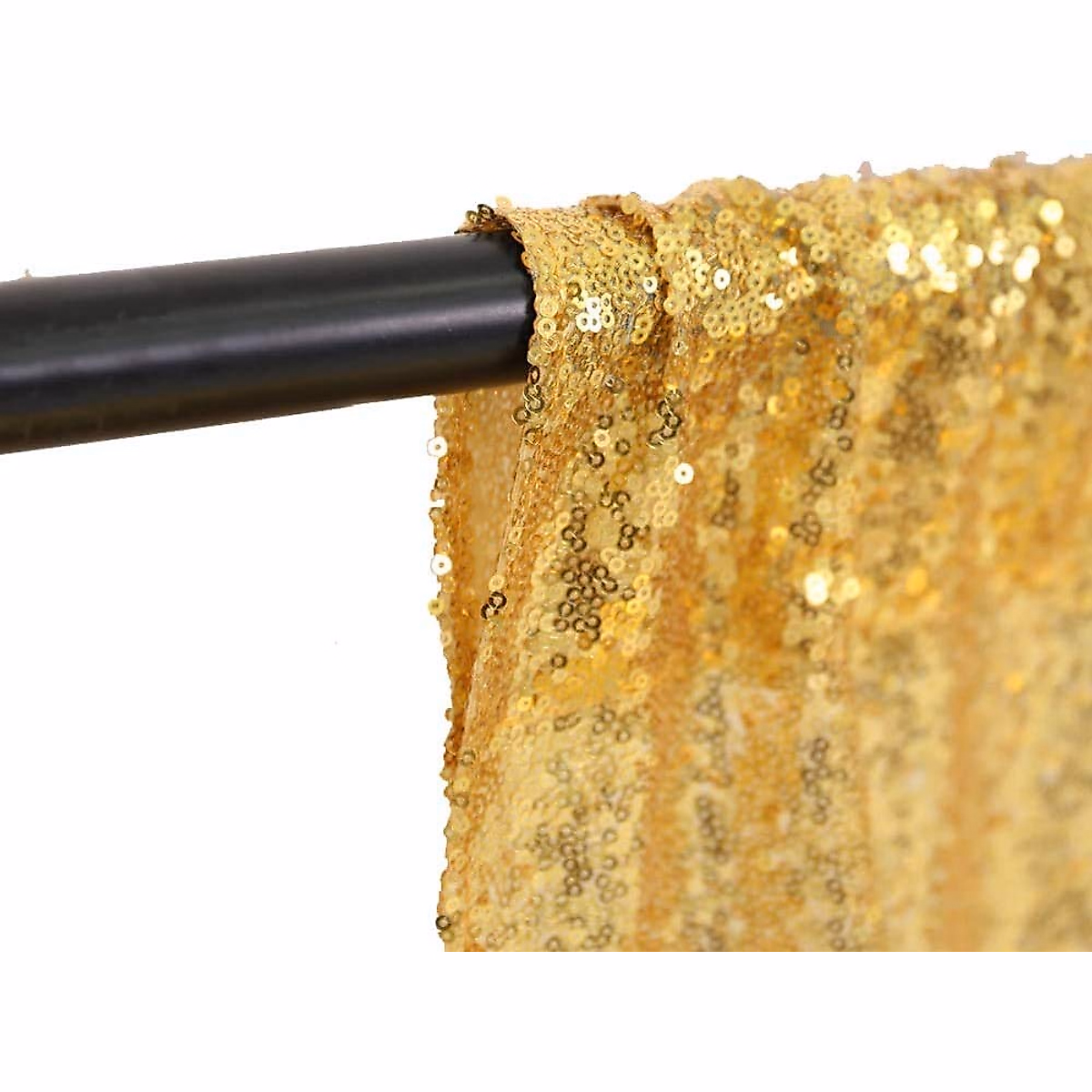 YCC 10FTx10FT Shiny Gold Sequin Backdrop Gold Sequin Curtain Background Photography Backdrop for Thanksgiving Christmas Party/Wedding Decorations Drapes Backdrop Photo Booth (10X10FT, Gold)