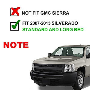 G-PLUS Fender Flares, Compatible with 2007-2013 Chevy Silverado 1500/2007-2014 Silverado 2500HD 3500HD, 78.0"/97.6" Long Bed(for Regular Cab and Extended Cab), Textured Rivet 4pcs [Not Fit Gmc Sierra]