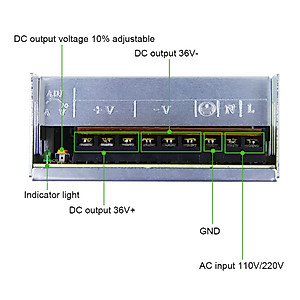 ALITOVE 36V 10A 360W Power Supply Switch Transformer Adapter AC 110V / 220V to DC 36V 10amp Universal Regulated Switching Converter for LED Strip Light CCTV Camera Security System