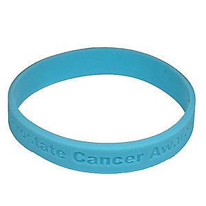 Jeirles Wholesale 25 Light Blue Prostate Cancer Awareness I Support Prostate Cancer Awareness Everyday - 100% Medical Grade Silicone Bracelets (25 Bracelets)