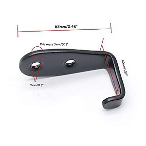 Flyisland Wall Hooks 8 Pcs, Coat Hooks Garage Hook Wall Mounted Hat Hangger Hooks Robe Hook Single Coat Hanger Heavy Duty (8 Pack, Black)