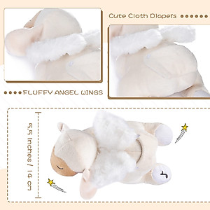 My OLi Sleepy Angel Lamb 9" Plush Sheep Stuffed Animal Plays Jesus Loves Me Soft Toy Best Bedtime Friends Gifts for Babies Kids Girls Boys