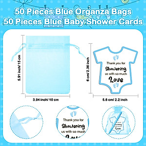 TaoBary 50 Sets Baby Shower Pens Bulk Pink It's A boy Ballpoint Pens Baby Shower Favors with Thank You Cards and Organza Bags Gender Reveal Guests Decorations