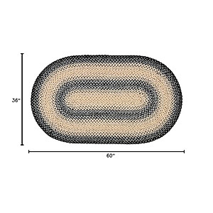 SAFAVIEH Braided Collection 3' x 5' Oval Black / Grey BRD311A Handmade Country Cottage Reversible Area Rug