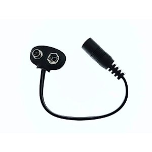 9v Battery Eliminator Snap Connector Conversion Adapter to 5.5mm Female DC Barrel Jack Connection Only - Replace 9-Volt Batteries Forever!