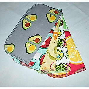 1 Ply Printed Flannel Little Wipes 8x8 Inches Set of 5 Farmers Market
