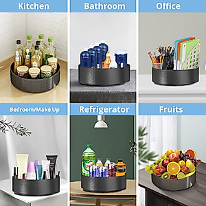 Beacron Lazy Susan, Premium Stainless Steel Lazy Susan Organizer, 11 inches Round 360 Degree Rotating Lazy Susan Turntable for Cabinet with 1 Marker and 180 Spice Labels for Kitchen Pantry Countertop