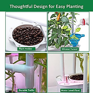 eSuperegrow Hydroponics Growing System,Smart Hydroponic Gardening System with LED Grow Light,Indoor Garden Hydroponic Herb Grow Kit with Climbing Trellis for Short Tomato,Basil,Pepper,Cucumber