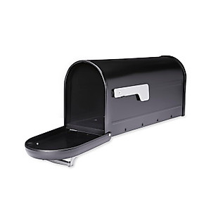 Architectural Mailboxes Chadwick Galvanized Steel Post Mount Mailbox, 8950B-10, Black, Medium Capacity