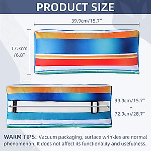 Rasugarlary Outdoor Pillow for Chaise Lounge Chair, 2 Pack Lounge Chair Pillows with Adjustable Strap Longue Head Pillow Headrest Pillows for Patio Backyard Beach Pool Garden Recliner(Color Stripes A)