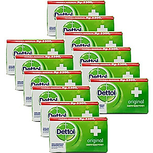Dettol Anti-Bacterial Hand and Body Bar Soap, Original, 110 Gr / 3.88 Oz (Pack of 12)