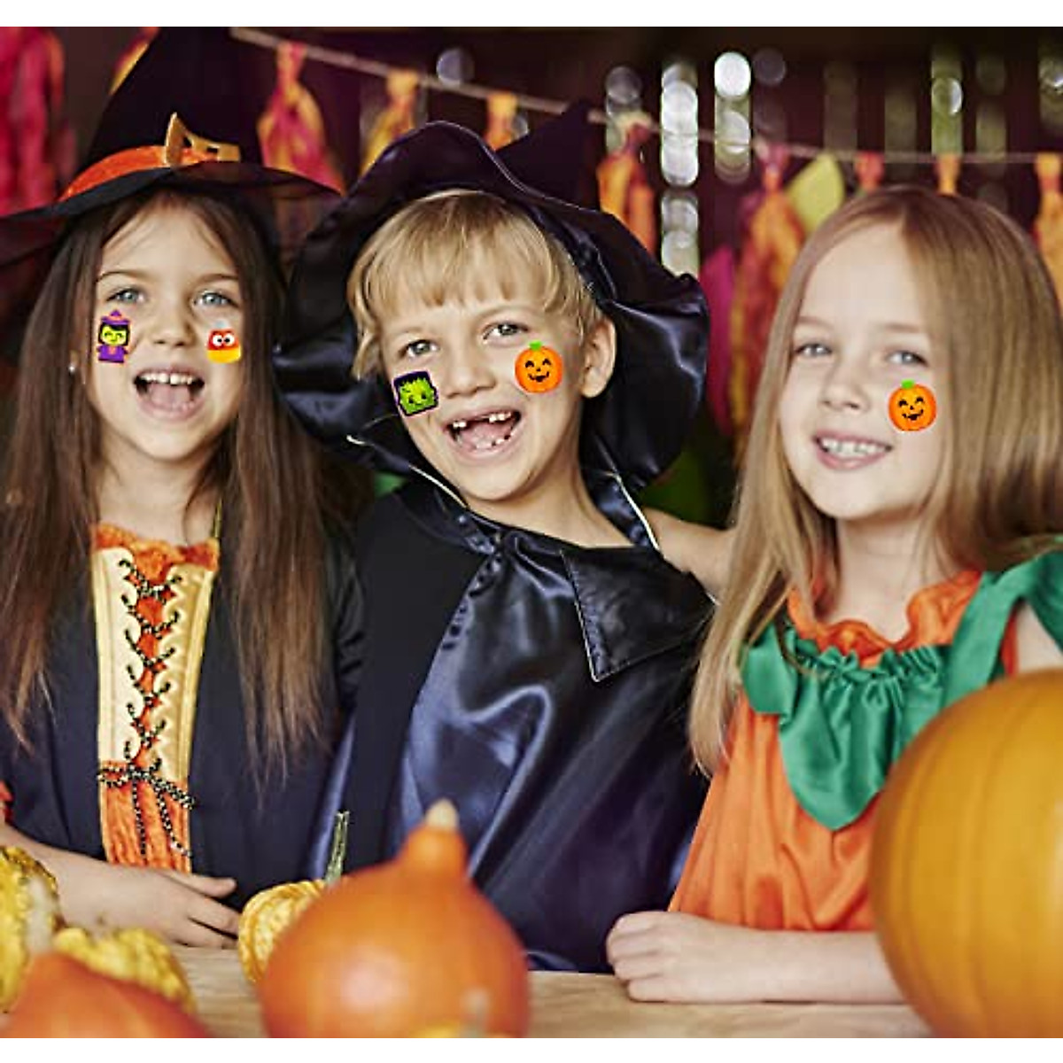 144 Pack Halloween Tattoos for Kids Temporary Pre-Cut Bulk Pack Halloween Themed Tattos Stickers for Face Body Non-Toxic 2" for Halloween Goodie Bag Fillers Classroom Prizes Party Favors by 4E's Novelty