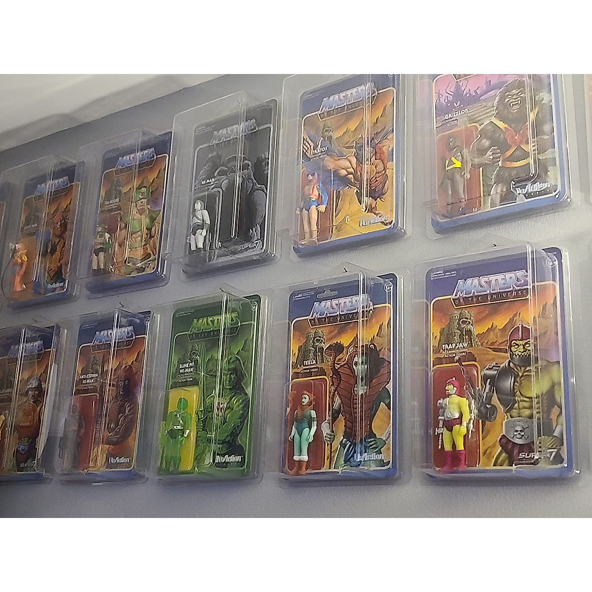 EVORETRO Action Figure Display Case for Kenner, Super7 Reaction Figures, 3.75 in Carded Toy Figures Such as Star Wars, Marvel Legends, Motu, GI Joe, Durable Plastic Retro Blister Protective Cases