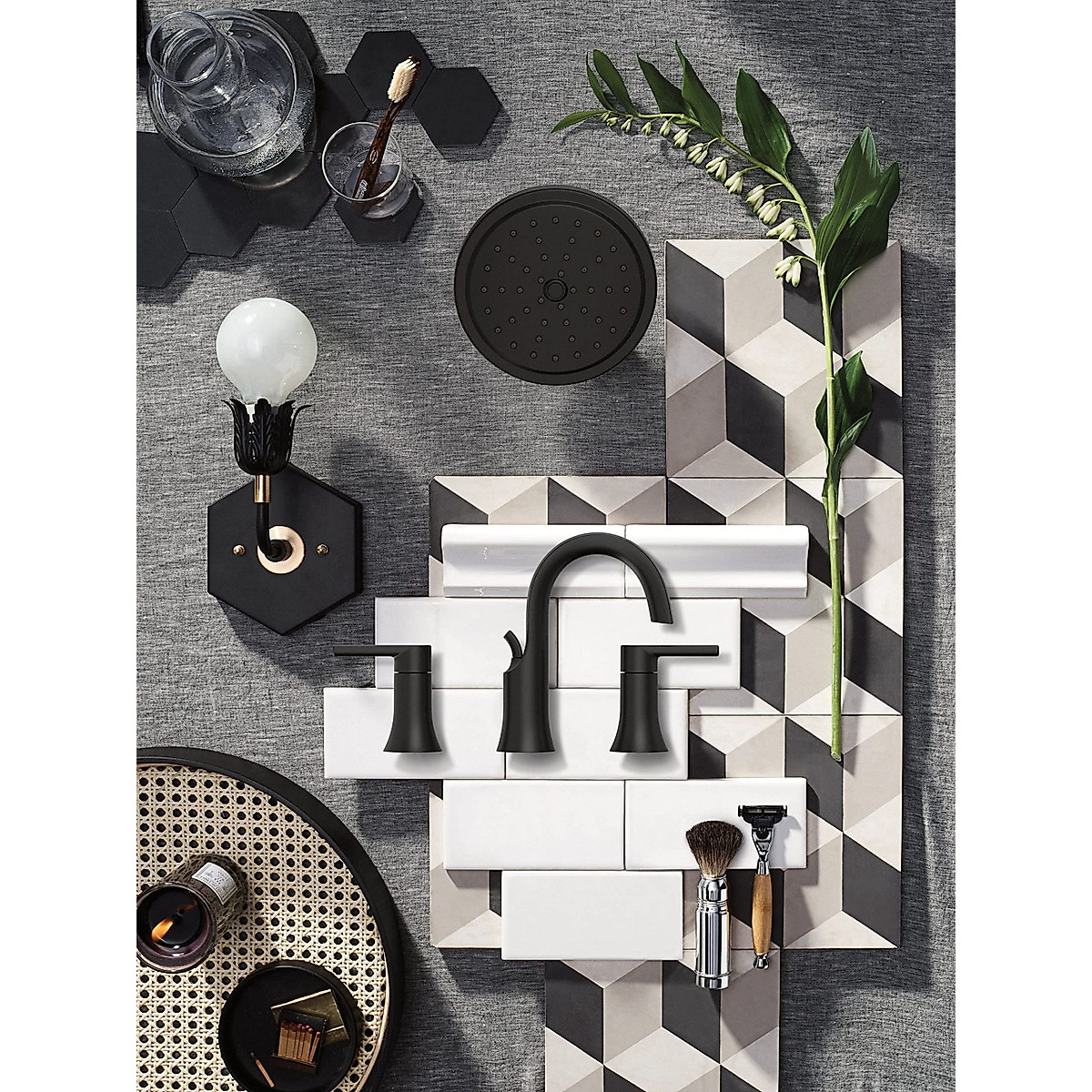 Moen Doux Matte Black Posi-Temp Shower Only Kit, Valve Required, TS2202BL