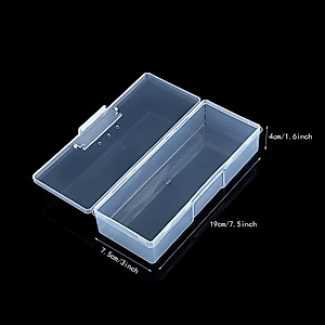4 Pack Nail Tool Box Plastic Nail File Case Pedicure Container Storage Case Nail File Holder Box Clear Manicure Tool Box Nail Art Kits Tools