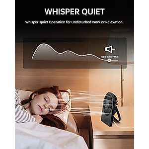 buywoo Portable USB Desk FAN, USB-A Corded Powered Small Personal Fan with 3-speed, Hangable Mini Foldable Desktop Fan with Strong Wind, Ultra Quiet for Home, Office, Desktop, Black