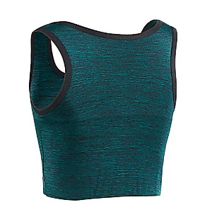 JARAZIN Women Tomboy Elastic Band Colors Chest Binder Tank Top (Medium, Green)
