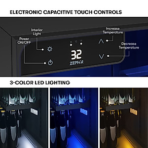Zephyr Presrv™ 24" Stainless Steel Kegerator & Beverage Cooler - Indoor Refrigerator, Cellar Freestanding Fridge and Keg Beer Cooler - Compatible with Multiple Keg Configurations
