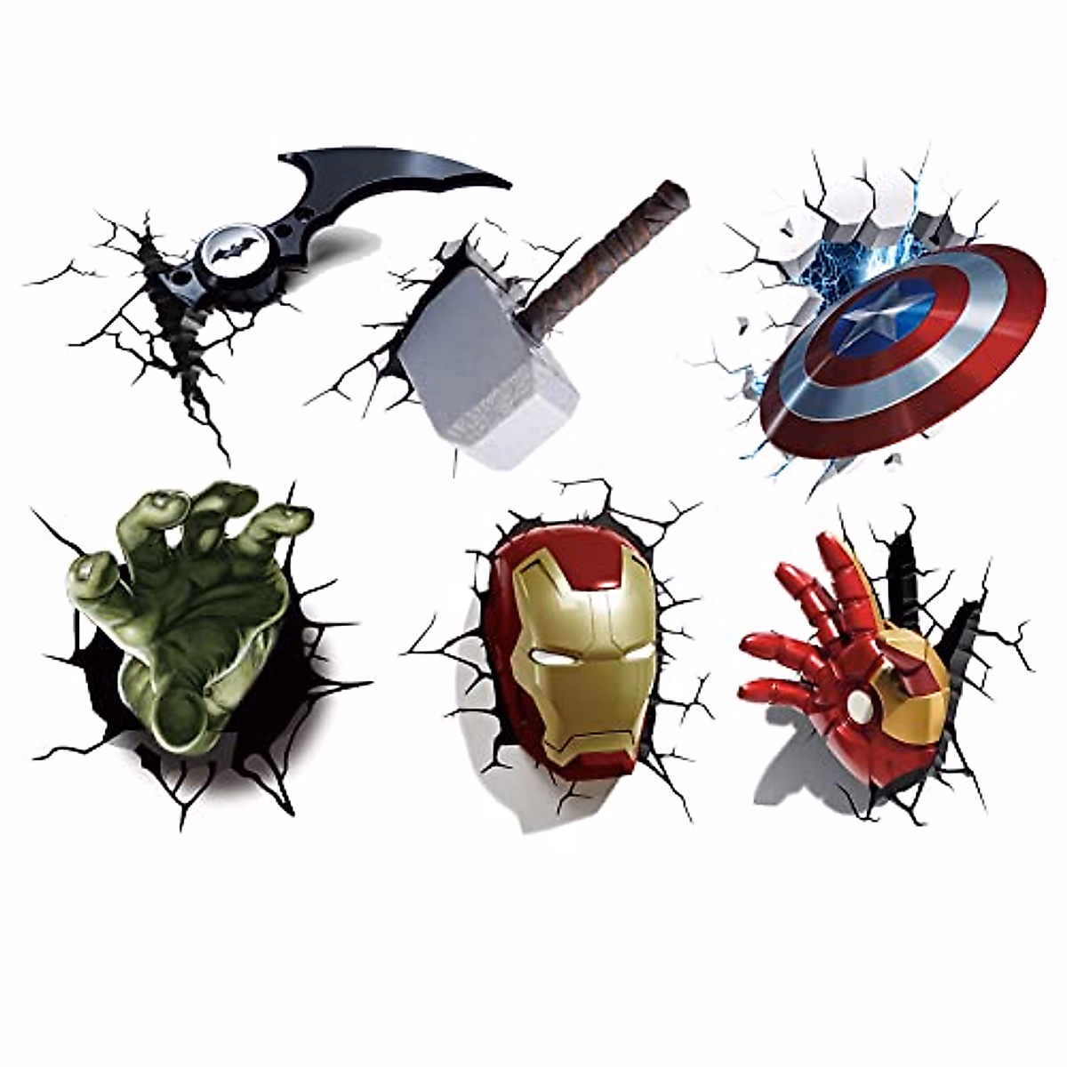 New Superhero Wall Decals Boys Girls Favorite Movie Wall Stickers Peel and Stick Decal for Bedroom Game Room Party Wall Art