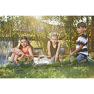 120 PCS Bamboo Marshmallow Roasting Sticks, SMores Skewers for Fire Pit, Extra Long 30 Inch Heavy Duty 5mm Thick Wooden SMores Sticks for Open Fire Pits Roaster Barbecue Hot Dog Camping Kebab Sausage