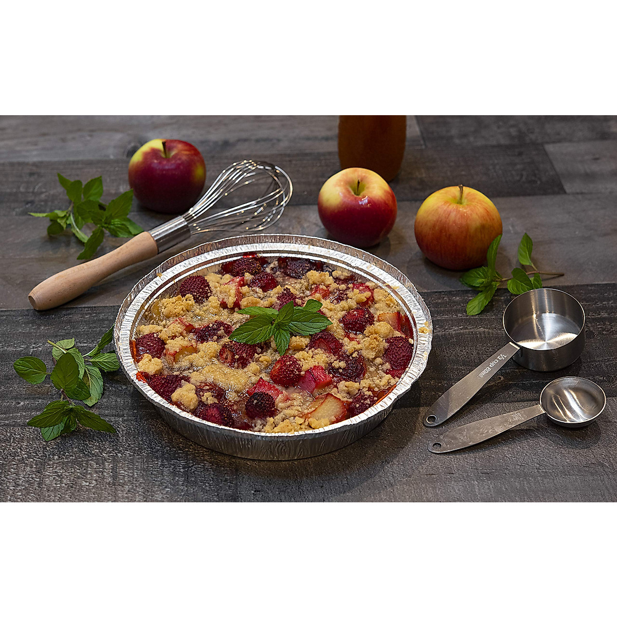 NYHI Round Aluminum Foil Pans 9-Inch | Disposable Tin Foil Pans with Lid Covers | Heavy-Duty Food Container Pie Dish Safe for Freezer & Oven | 30 Pack