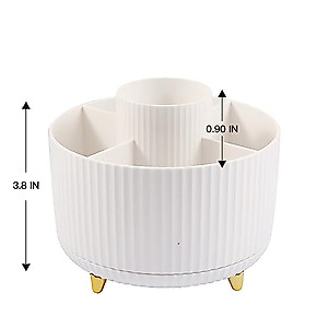 XDRELEC 360 Degree Rotating Pen Holder, Pencil Holder for Desk, Office Desk Organizers and Accessories, Pencil Cup, Pen Organizer，Office Organization and Storage (white)