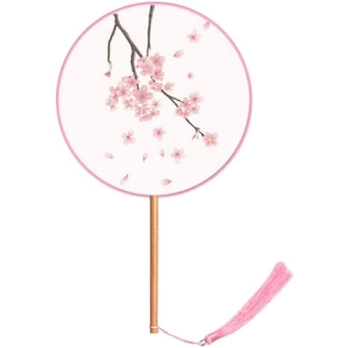 Paper Fan Folding Fan Chinese Fan 2Pieces Hand Fan Folded Ancient Chinese Style Hanfu Cheongsam Costume Embroidery Small Round Fan Folding Hand Fan Japanese Fan (Color : 2pieces-c, Size : Fan diamet