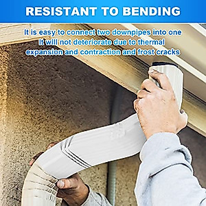 Gutter Downspout Elbow Extensions Offset 2x3 - White S-Shape [Leader Style A ]