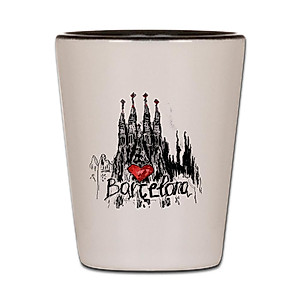 CafePress I Love Barcelona Unique and Funny Shot Glass