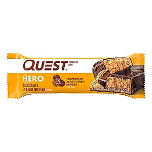Chocolate Peanut Butter Hero Quest Nutrition Protein Bar, High Protein, Low Carb, Gluten free, 1.90 Ounce (Pack of 10)