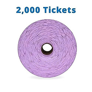 INDIANA TICKET CO. 2,000, Purple Raffle Tickets Double Roll, Premium Quality 50/50 Raffle Tickets, Tickets for Events, Carnivals, Door Prizes, Drinks and More