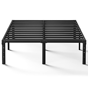 QEROMY Bed Frame No Box Spring Needed, Heavy Duty Metal Platform Bed Frame Noise-Free, Quick & Easy Assembly, Black (Full, 14 INCH)