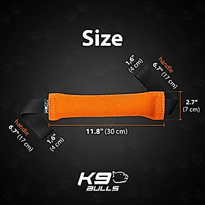 K9BULLS Dog Tug Toy for Interactive Tug of War - Tear Resistant French Linen - Super Durable Yet Soft for Dog's Teeth. Perect for :Tug of War, Schutzhund,Agility,Ring Sport,PoliceK9,and More. -Green-