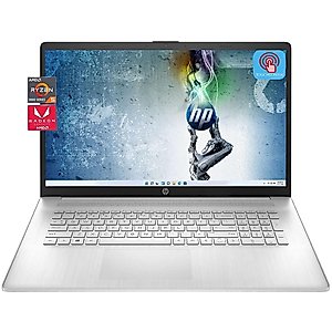 HP 2023 Newest 17.3" HD Touchscreen Laptop, AMD Ryzen 5 7530U (Beats i7-1165G7), 64GB RAM, 4TB SSD, AMD Radeon Graphics, Wi-Fi 6, Bluetooth, Webcam, Windows 11 Home, Bundle with JAWFOAL