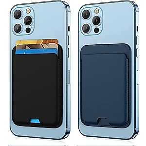[2 Pack] Magnetic Wallet Card Holder Compatible with Apple MagSafe Wallet for iPhone 14 Pro Max/14 Pro/14/14 Plus/13 Pro Max/13 Pro/13/13 Mini/ 12 Series,MidnightBlue