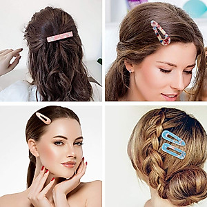 FALADOO 30pcs Resin Hair Clips Set, Acrylic Alligator Clips Hair Accessories Leopard Print Hair Barrettes for Women (Multicolor-30pcs)