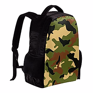VBFOFBV Lightweight Casual Laptop Backpack for Men and Women, Camouflage Green Modern Pattern Retro