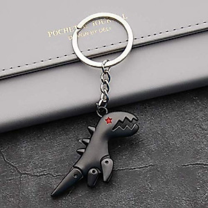 YONGYAN Dinosaur Cute Keychain Couple Keychain Pendant Unisex Car Keyring Alloy Bag Accessories for Men and Women (Black)