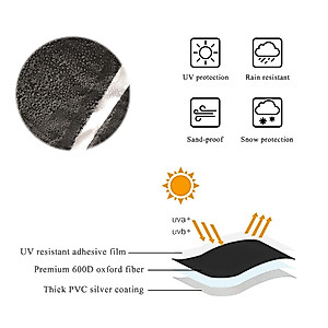 TripDock 22.8 Inch Fire Pits Cover-Waterproof 600D Heavy Duty Round Fire Bowl Cover